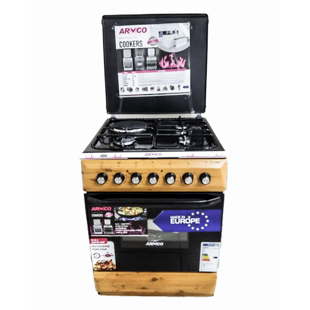 Armco 3 Gas, 1 Electric, 60x60 Gas Cooker: GC-F6631FX(WD)