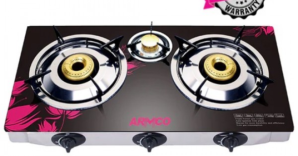 Armco 3 Burner Tabletop Tempered Glass Gas Cooker: GC-7360GX